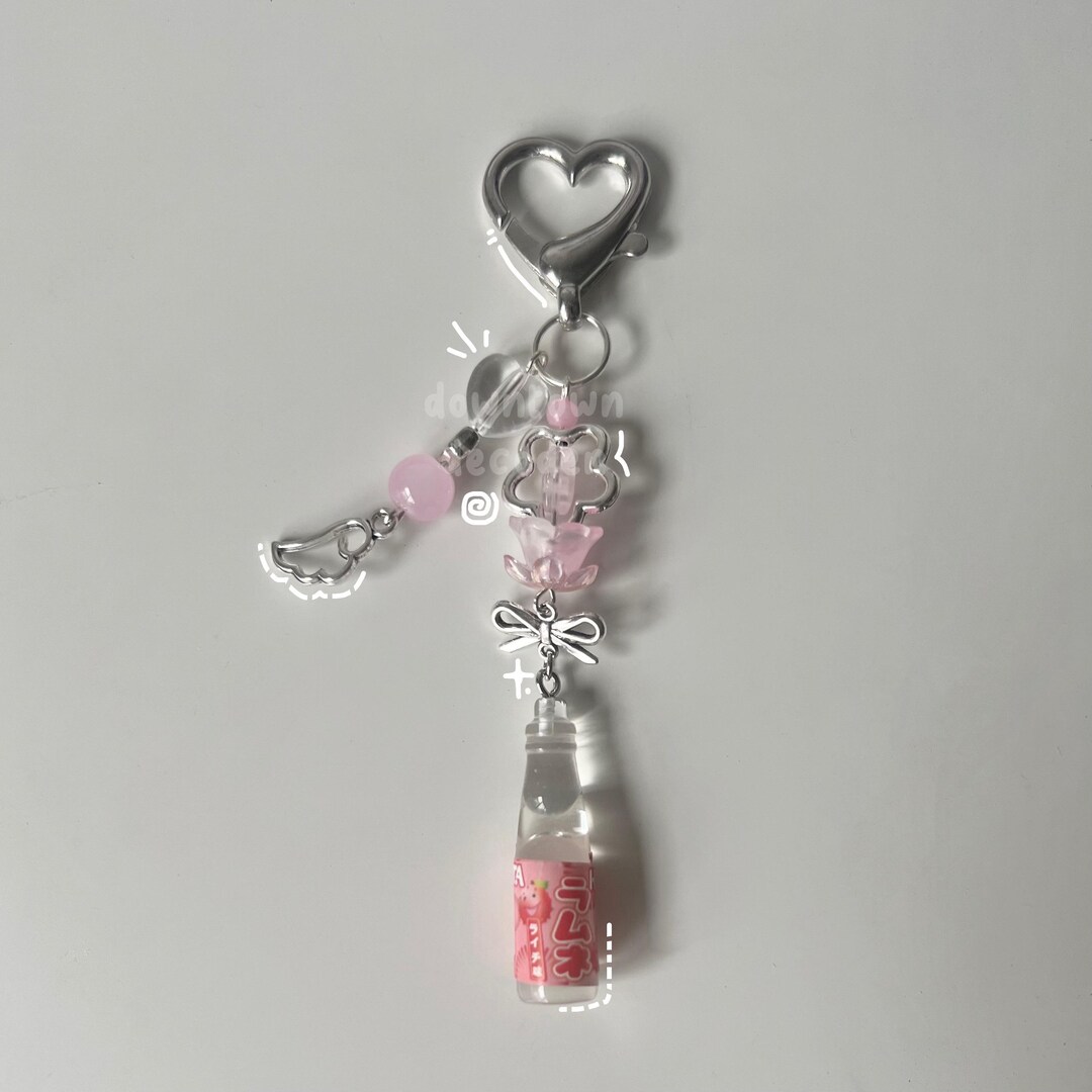 Ramune Pink Gachapon Soda Heisei Retro Dtdeco Juminocore Keychain