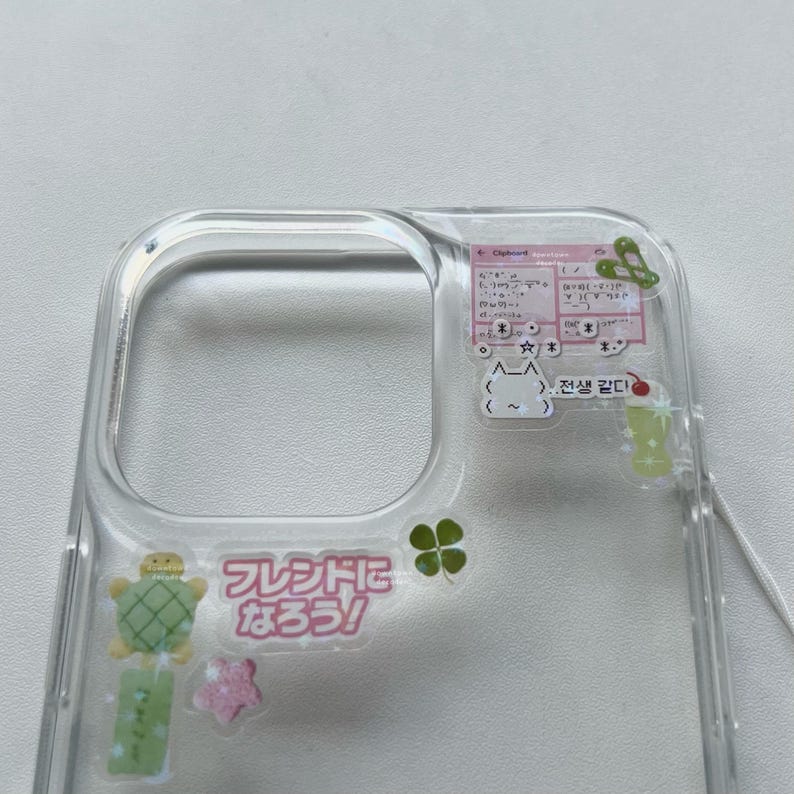 Pink + Green Manga Heisei Retro Sticker Deco Resin Juminocore Japanese ...