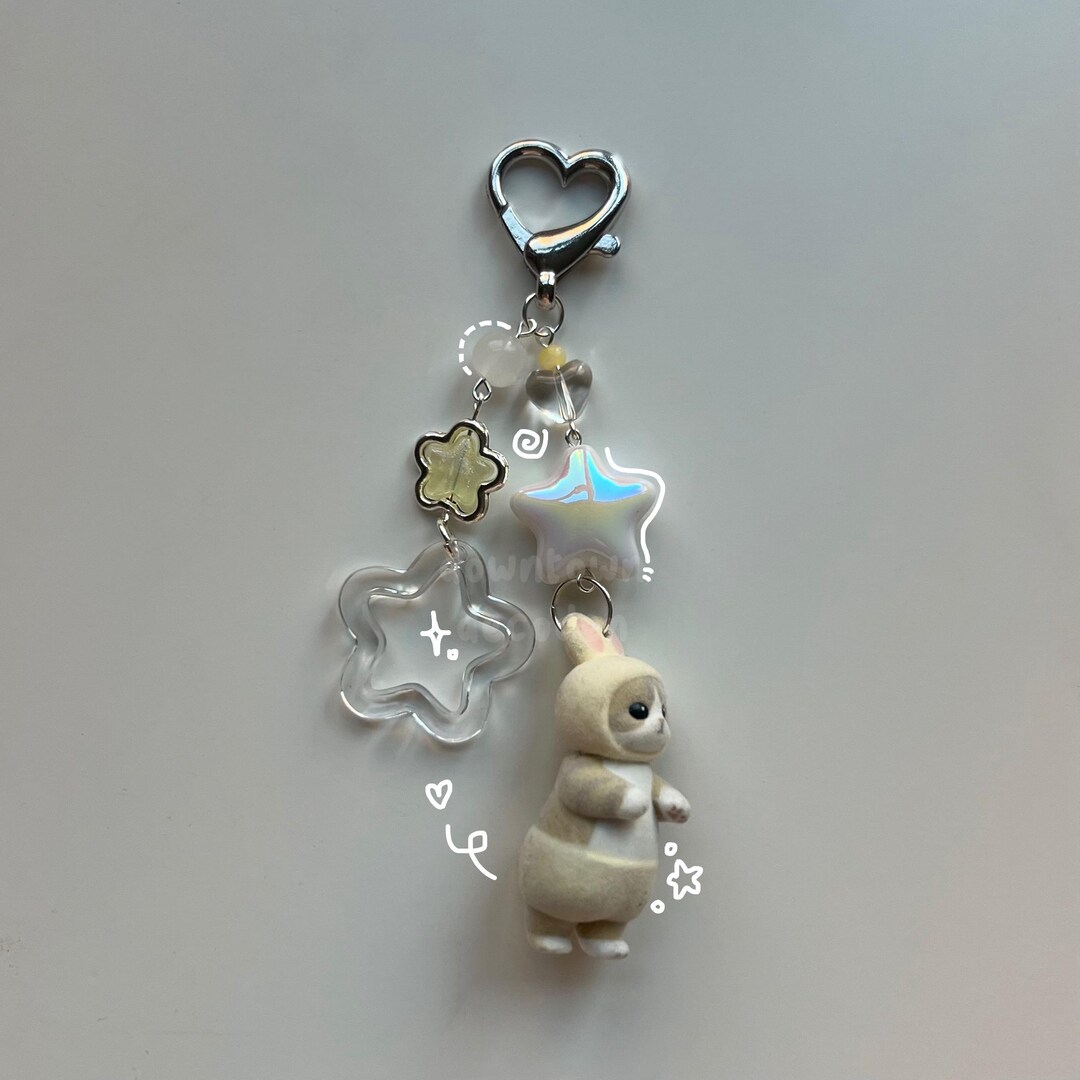 Mofusand Yellow Bunny Flower Dtdeco Trinket Keychain