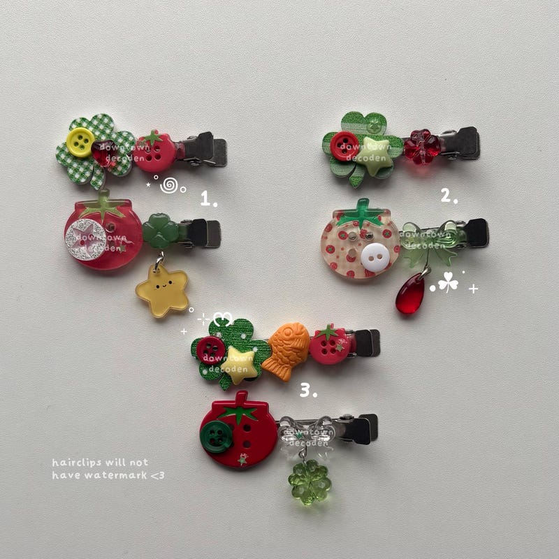 Kawaii Button Hair Clip - Etsy