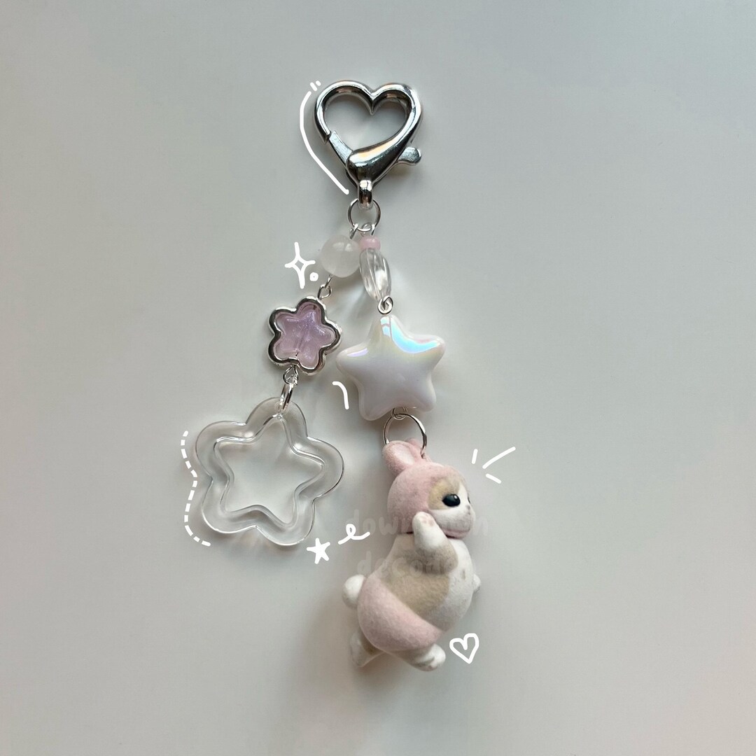 Mofusand Pink Bunny Flower Dtdeco Trinket Keychain