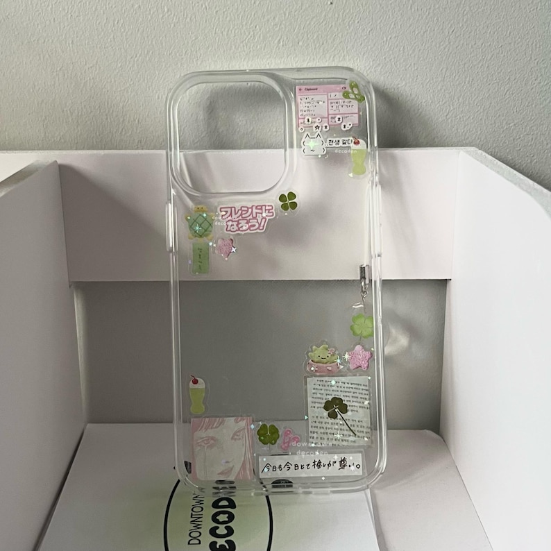 Pink + Green Manga Heisei Retro Sticker Deco Resin Juminocore Japanese ...