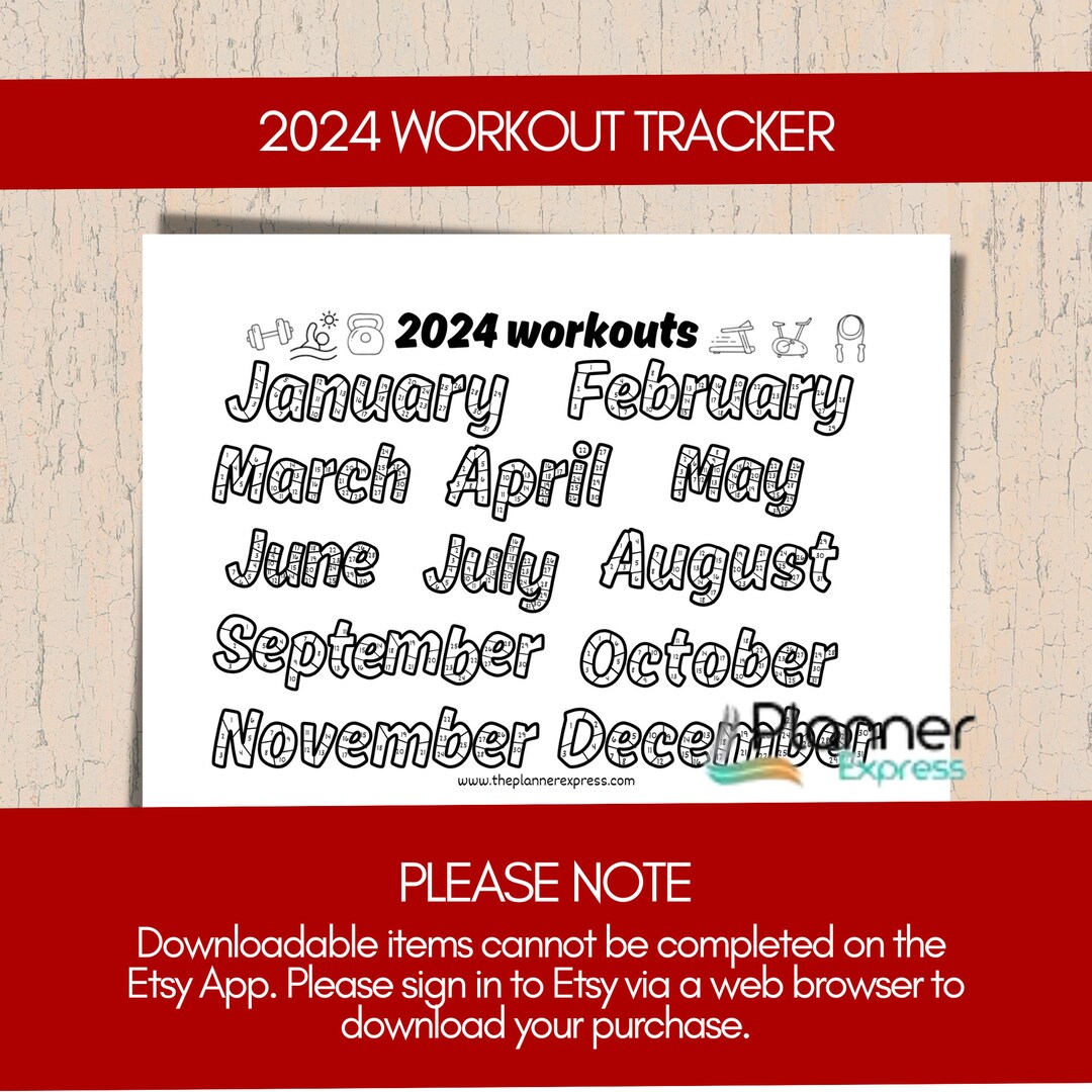 2024 Workout Tracker Colouring Fitness Worksheet Journal - Etsy