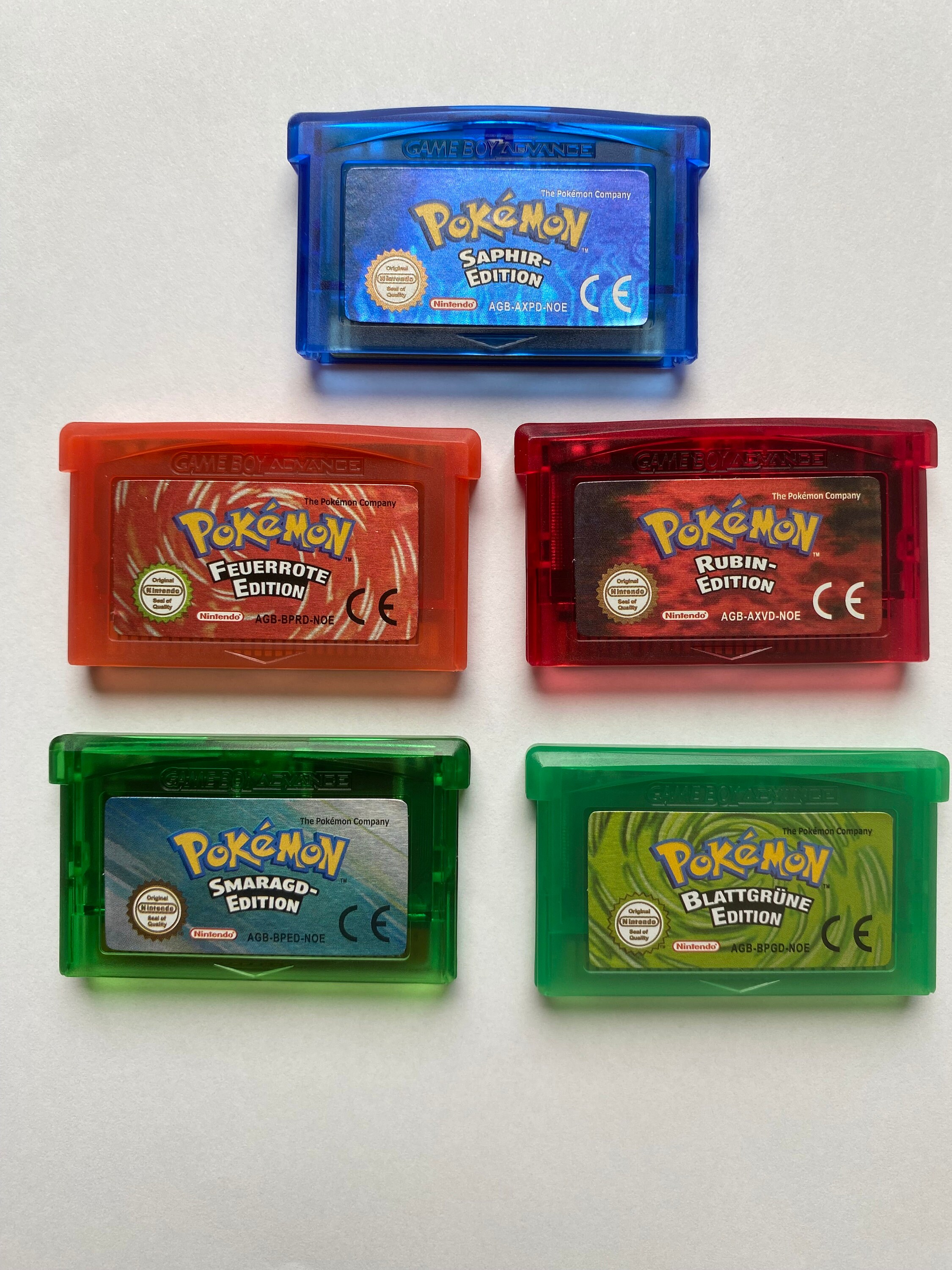 NEU GBA GBC Pokemon Smaragd Feuerrot Saphir Blattgrün Rubin Gameboy ...