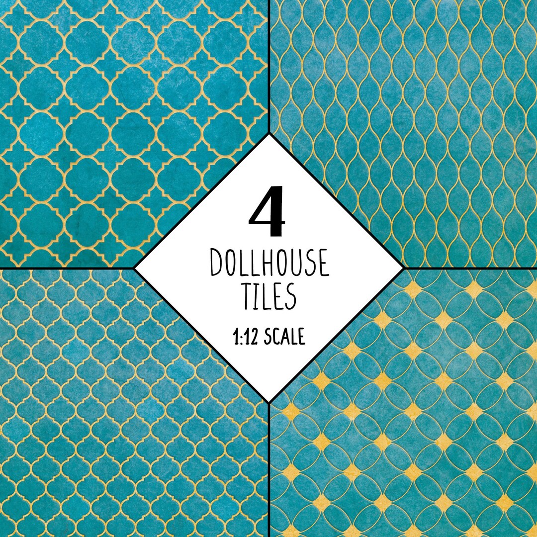Set of Printable Miniature Tiles for Dollhouses, Miniature Floor and ...