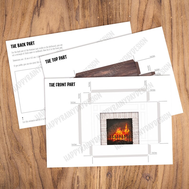 Printable White Fireplace at 1:12 Scale. Digital Download. for ...