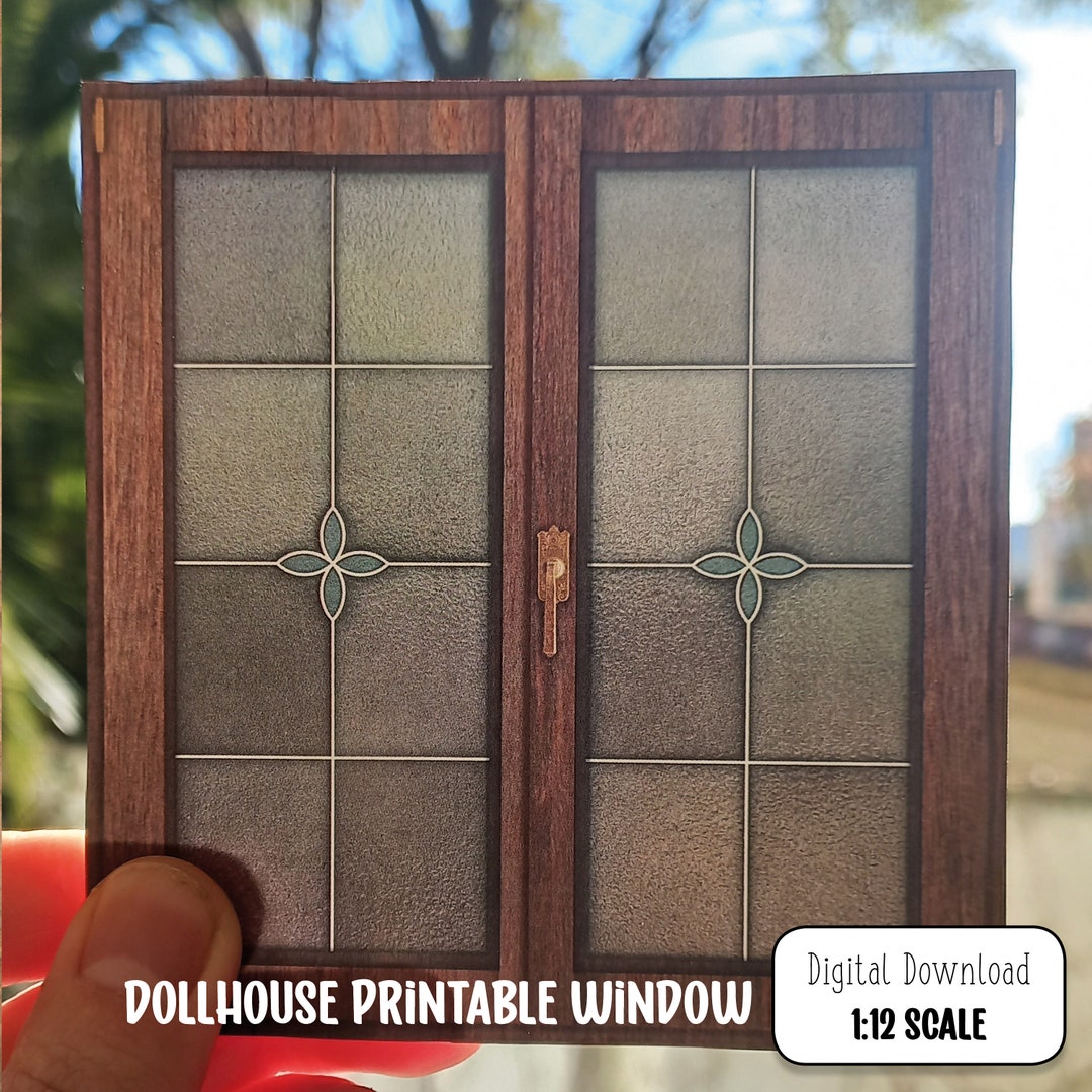 Printable Window Scale 1:12, Mini Dollhouse Window, Realistic Dollhouse ...