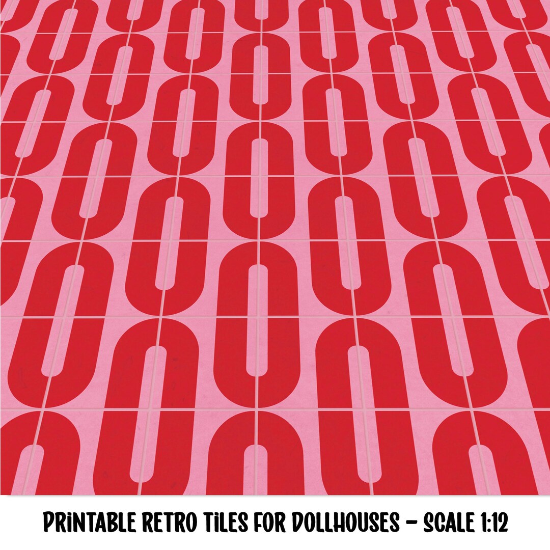 Printable Dollhouse Floor Tiles, Miniature Geometric Tiles, 1:12 Scale ...