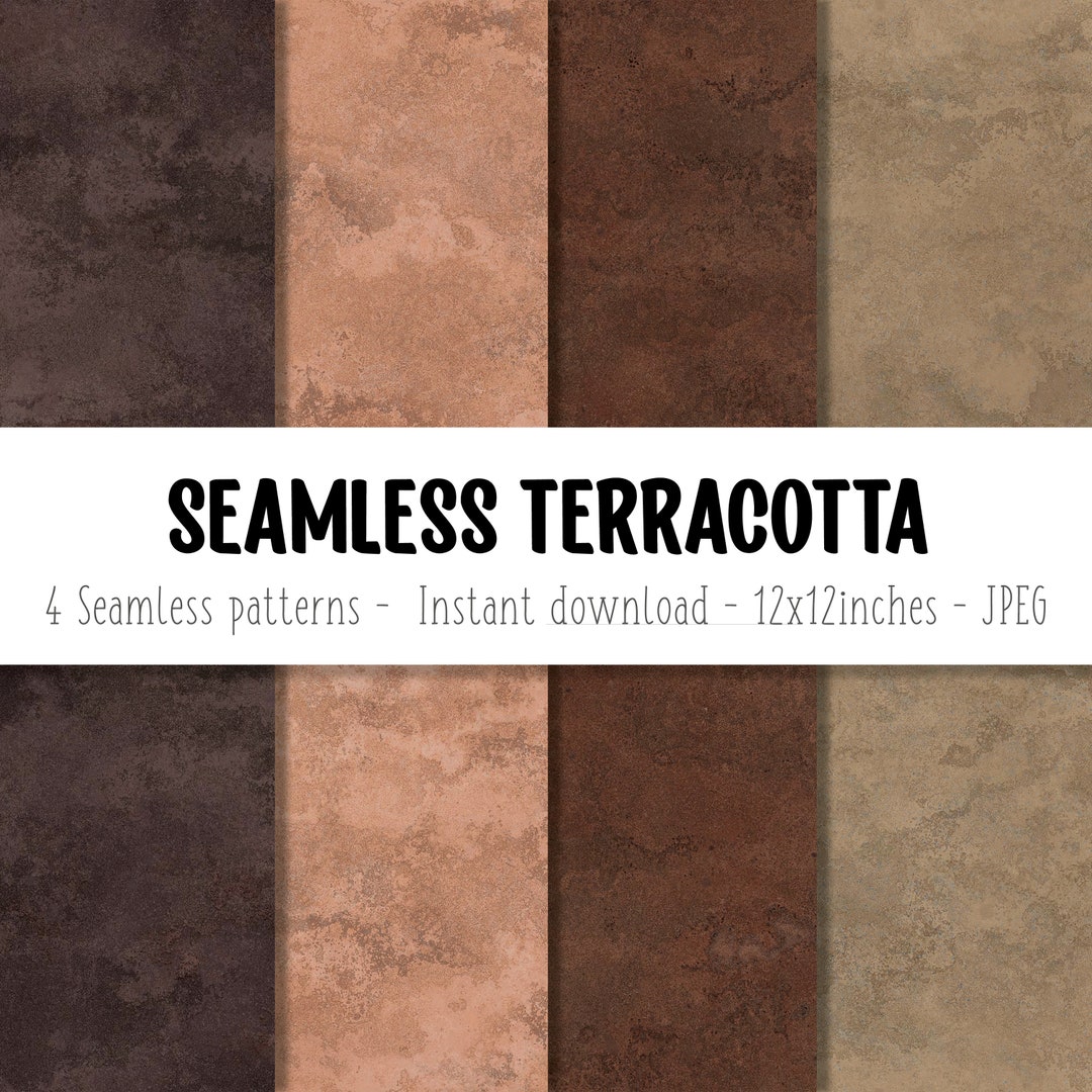 Terracotta Digital Paper, Borderless Earth Textures. Miniature Seamless ...