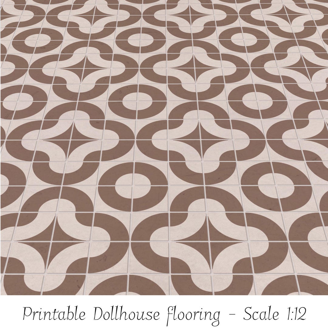 Printable Dollhouse Floor Tiles, Miniature Ceramic Tiles, 1:12 Scale ...