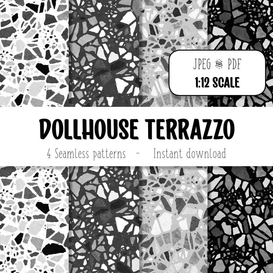 Terrazzo Digital Texture, Seamless Print, Borderless Miniature ...