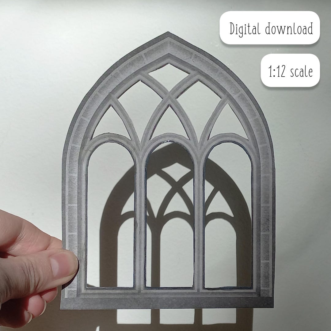 Miniature Window at 1:12th Scale. Mini Gothic Window to Print, Stone ...