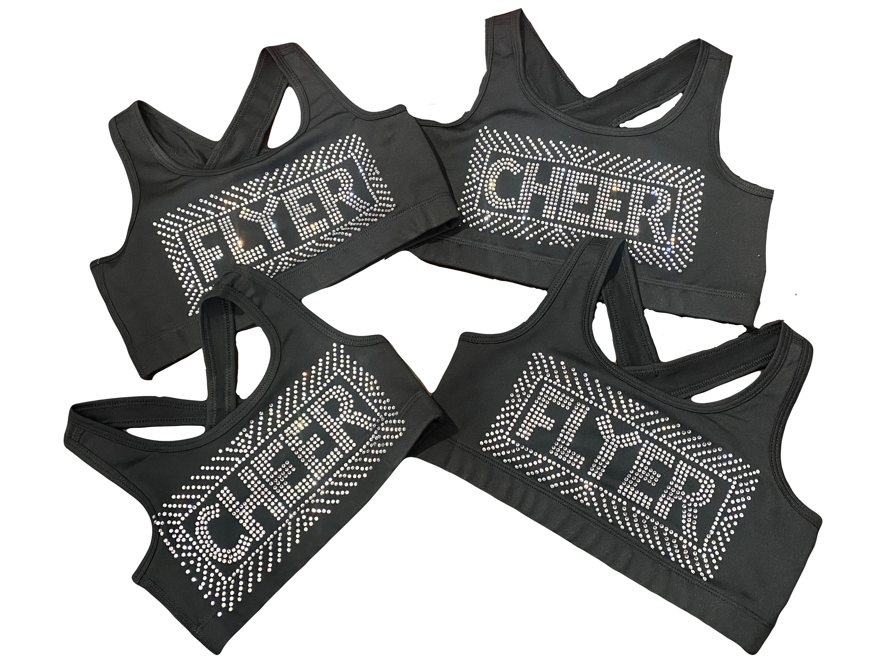 Rhinestone FLYER, CHEER, TUMBLE Sports Bra or Shirt - Etsy
