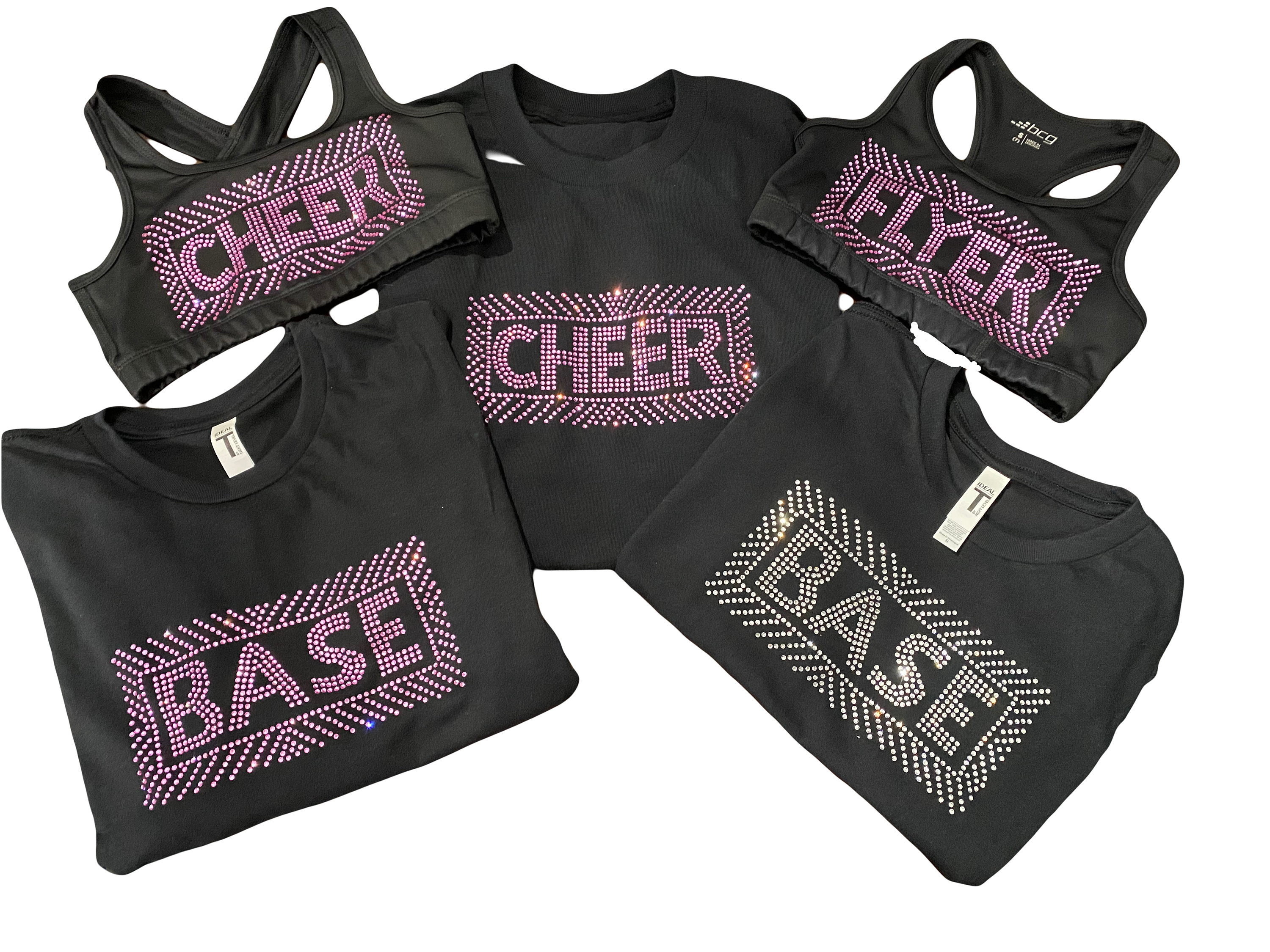 Rhinestone - FLYER, CHEER, TUMBLE - Sports Bra or Shirt - Etsy