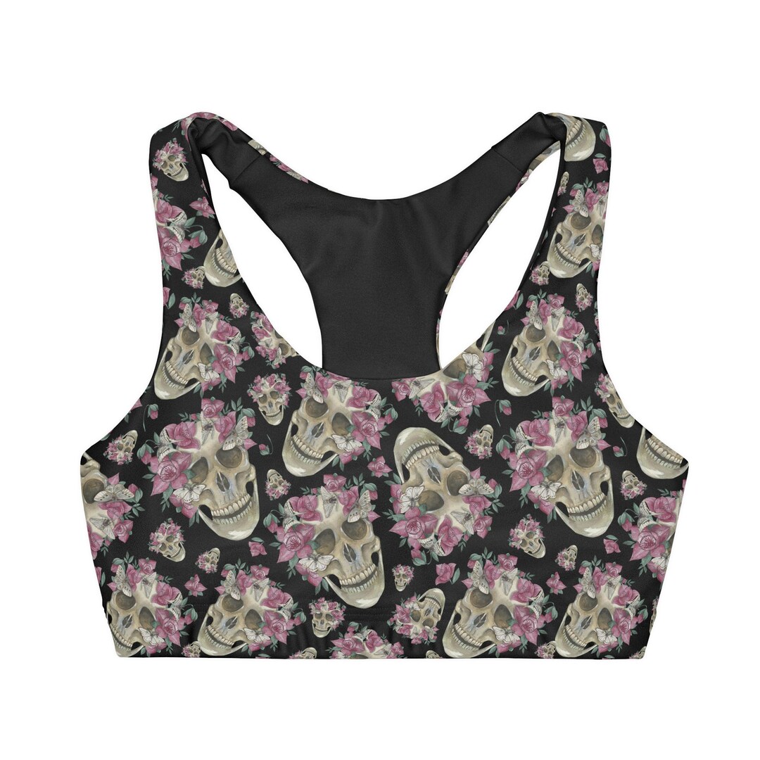 Floral Skeleton Seamless Sports Bra - Etsy