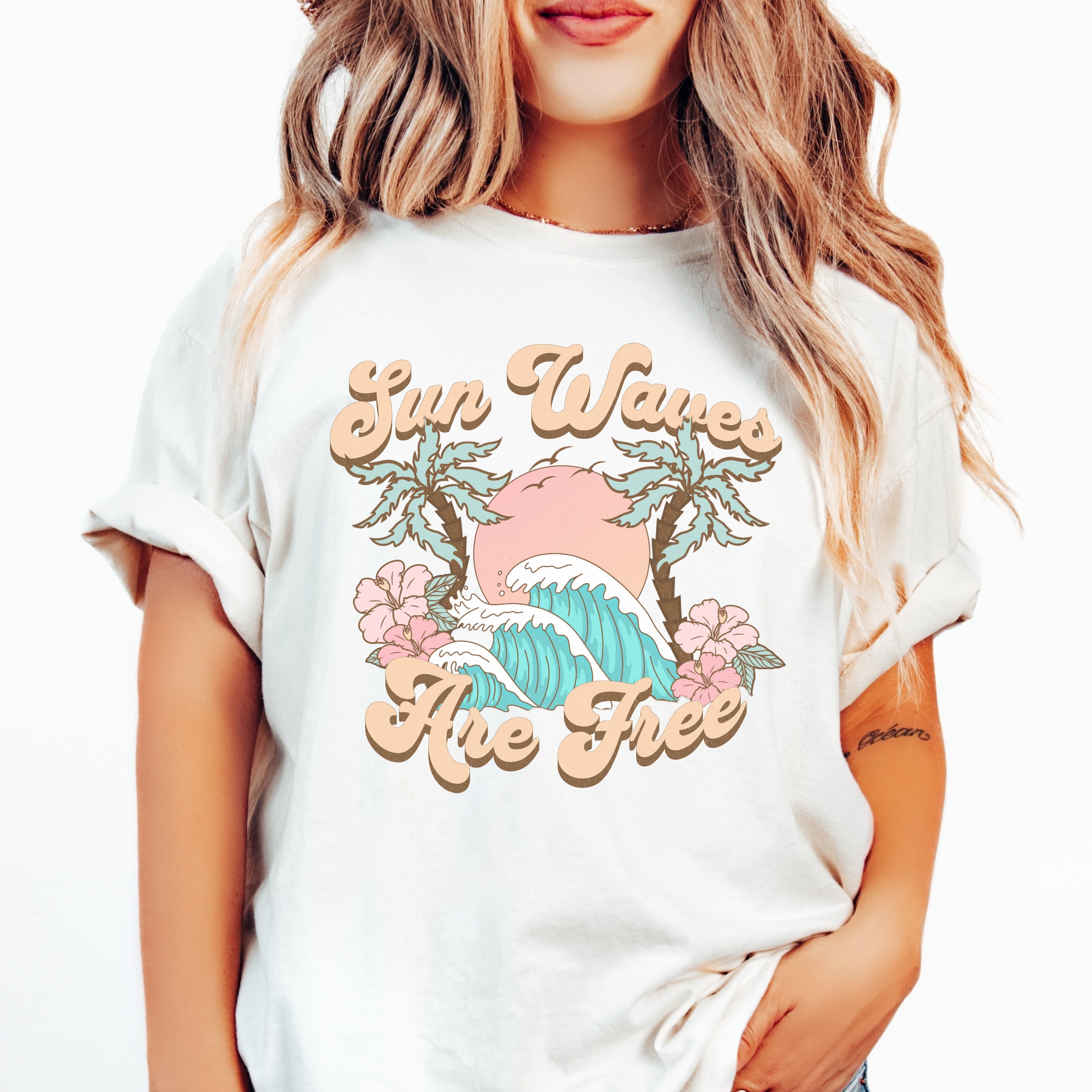 Retro Beach Themed Shirt Design, Beach Bound Quote Shirt, Beach Shirt ...