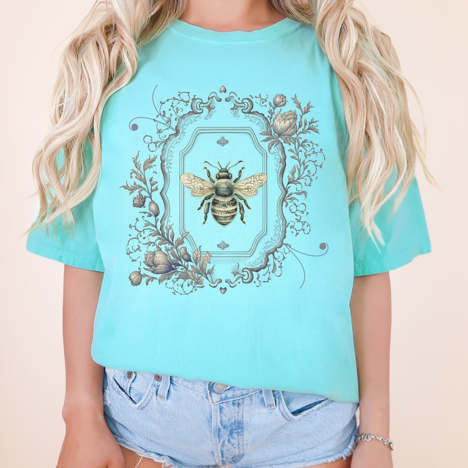Bee Botanical Floral Shirt, Cute Bee Shirt, Vintage Cottagecore Bee ...