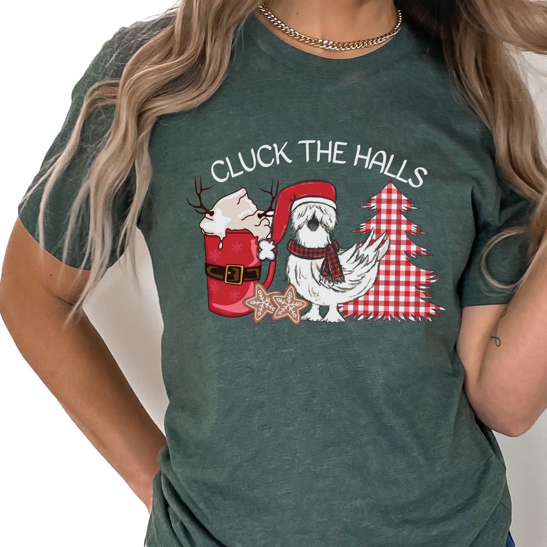 Christmas Silkie Chicken Shirt, Funny Chicken Lover Tee, Cute Farmer ...
