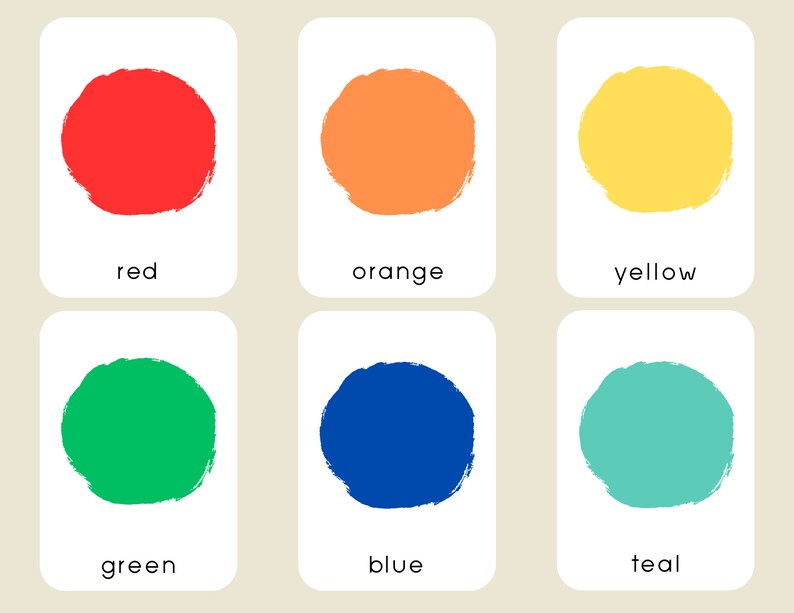 Vibrant Color Flash Cards, Montessori Materials, Color Cards, Toddler ...