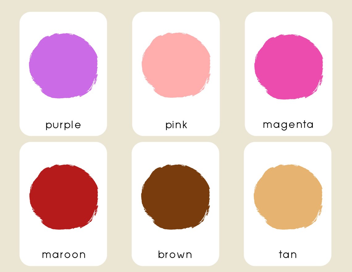 Vibrant Color Flash Cards, Montessori Materials, Color Cards, Toddler ...