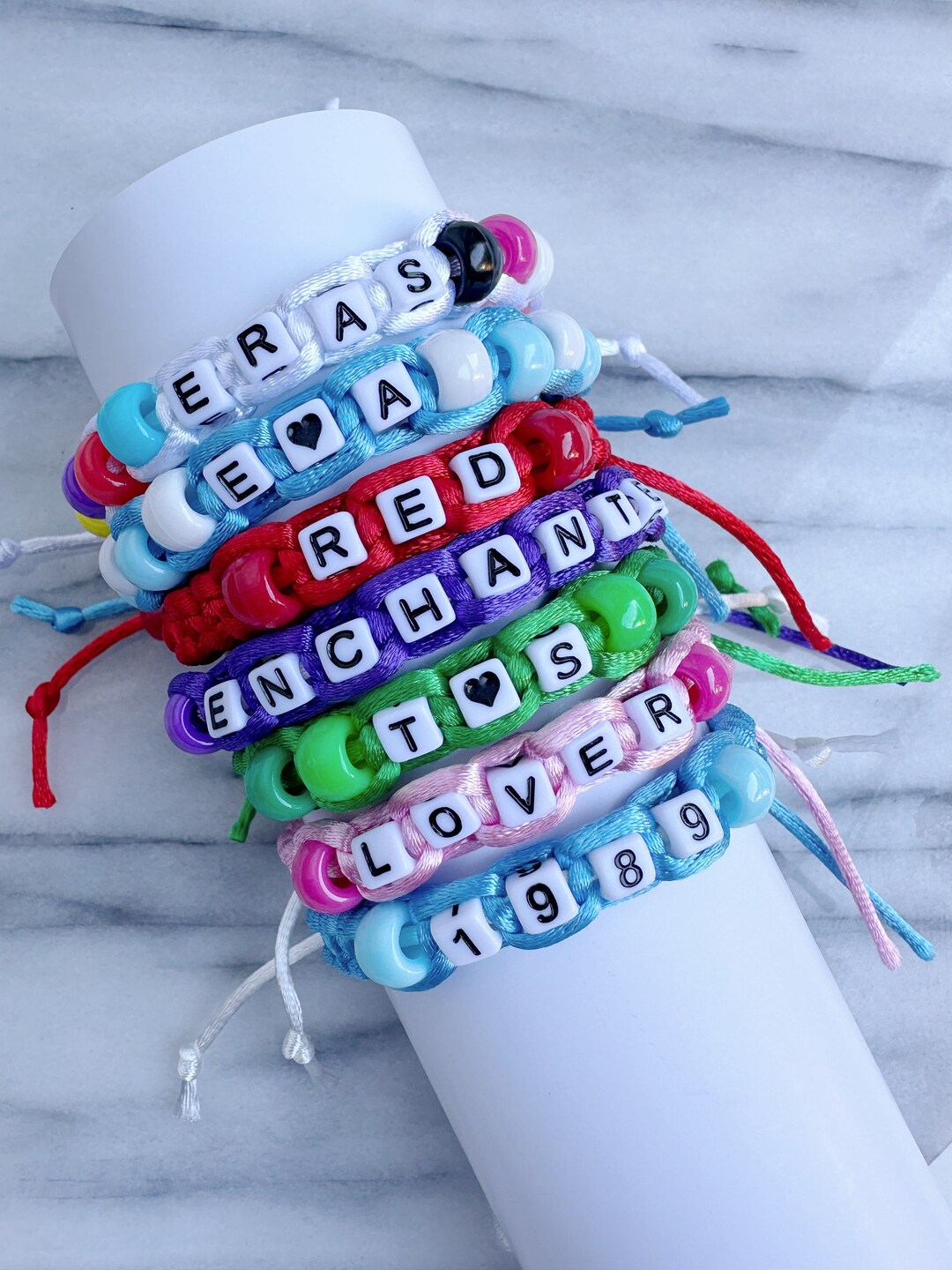 THE ERAS TOUR Adjustable Friendship Bracelets Handmade Pony Beads ...