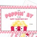 Printable Just Poppin' by to Say Happy Valentine's Day Tag, Popcorn ...