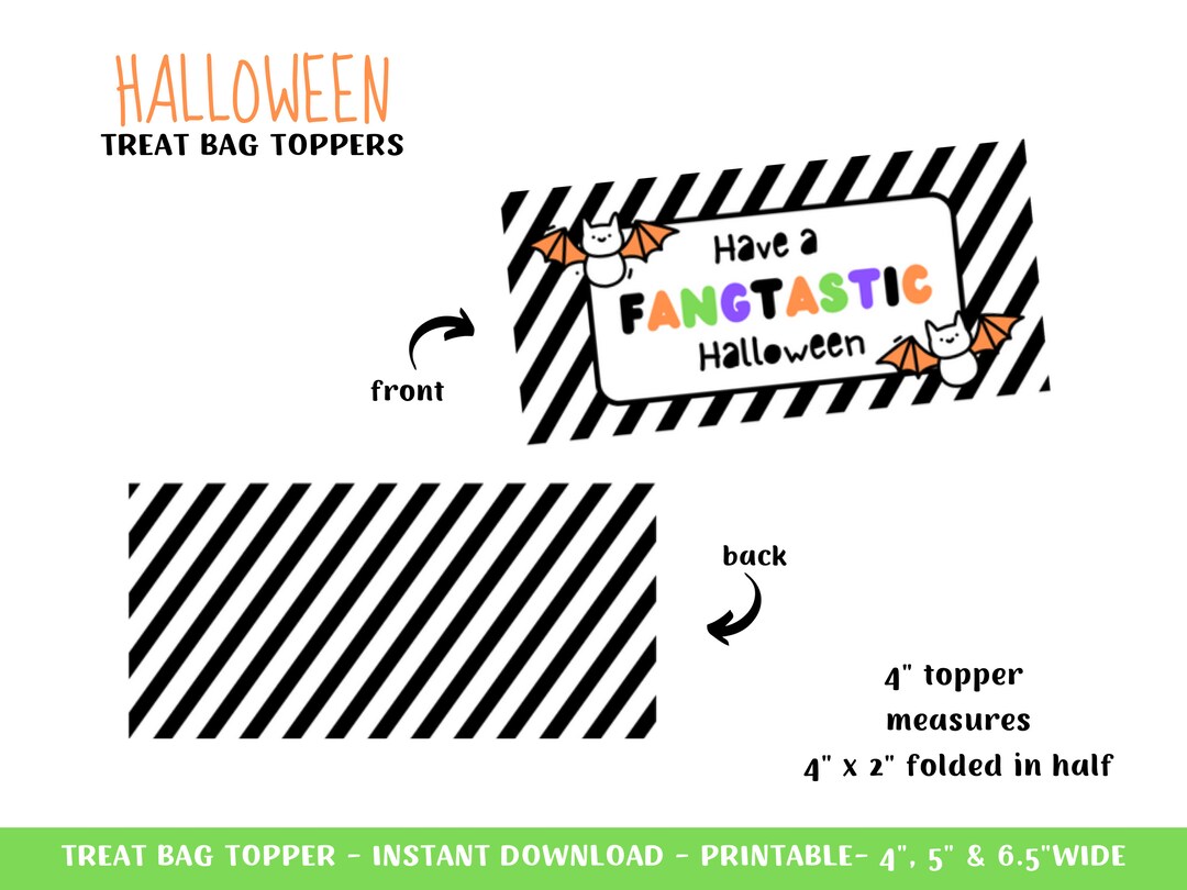 Fangtastic Halloween Treat Bag Topper Halloween Treat Bag Topper ...