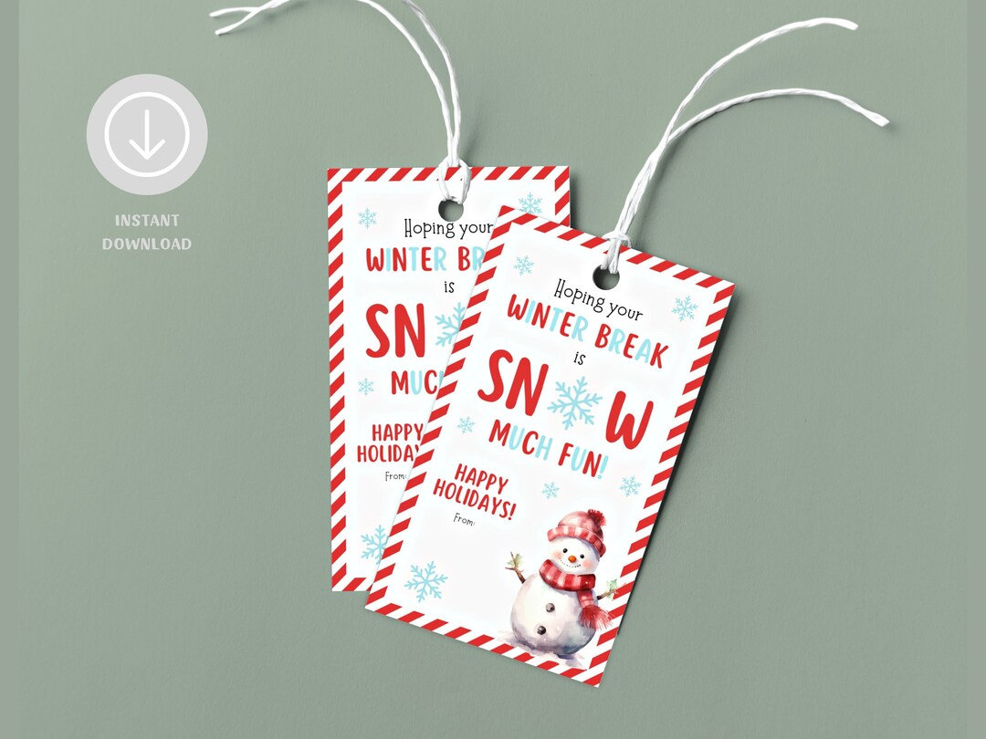 Printable Christmas Favor Tags, Holiday Classroom Gift Tags, Hope Your ...