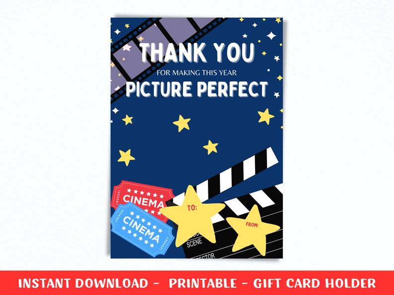Printable Teacher Appreciation Gift Card Holder, Picture Perfect Year ...