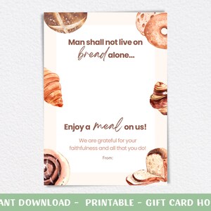 Pastor Appreciation Gift Card Holder: Bread Design (digital Download ...