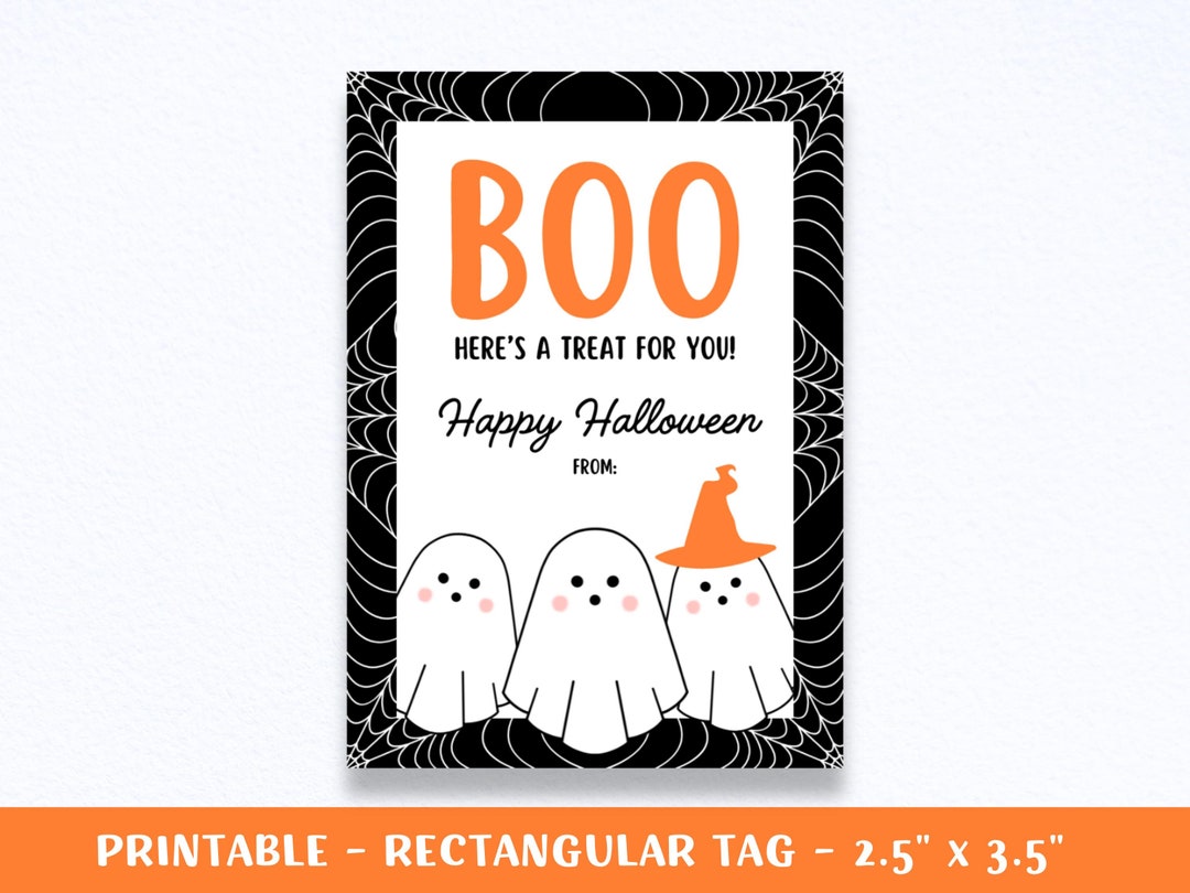 Boo Here's A Treat for You Halloween Printable Tag, Trick or Treat ...