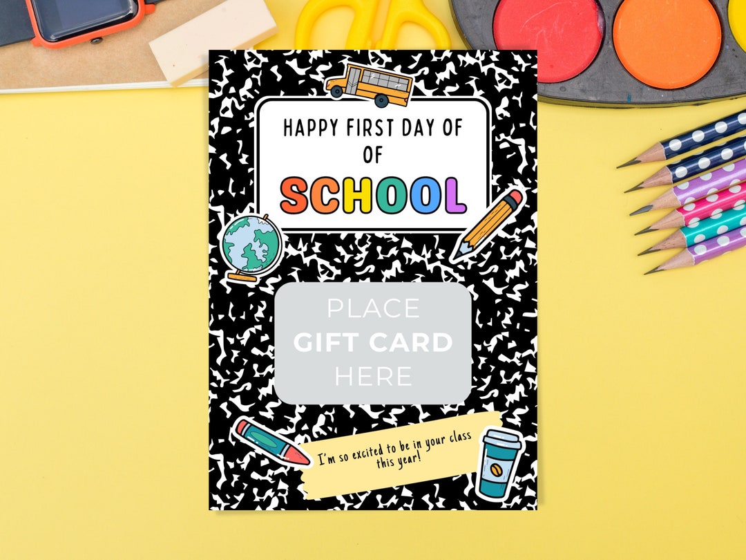Printable Happy First Day of School Gift Card Holder, Back to School ...