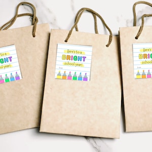 Printable Here's to A Bright Year Gift Tag, Square Highlighter Marker ...