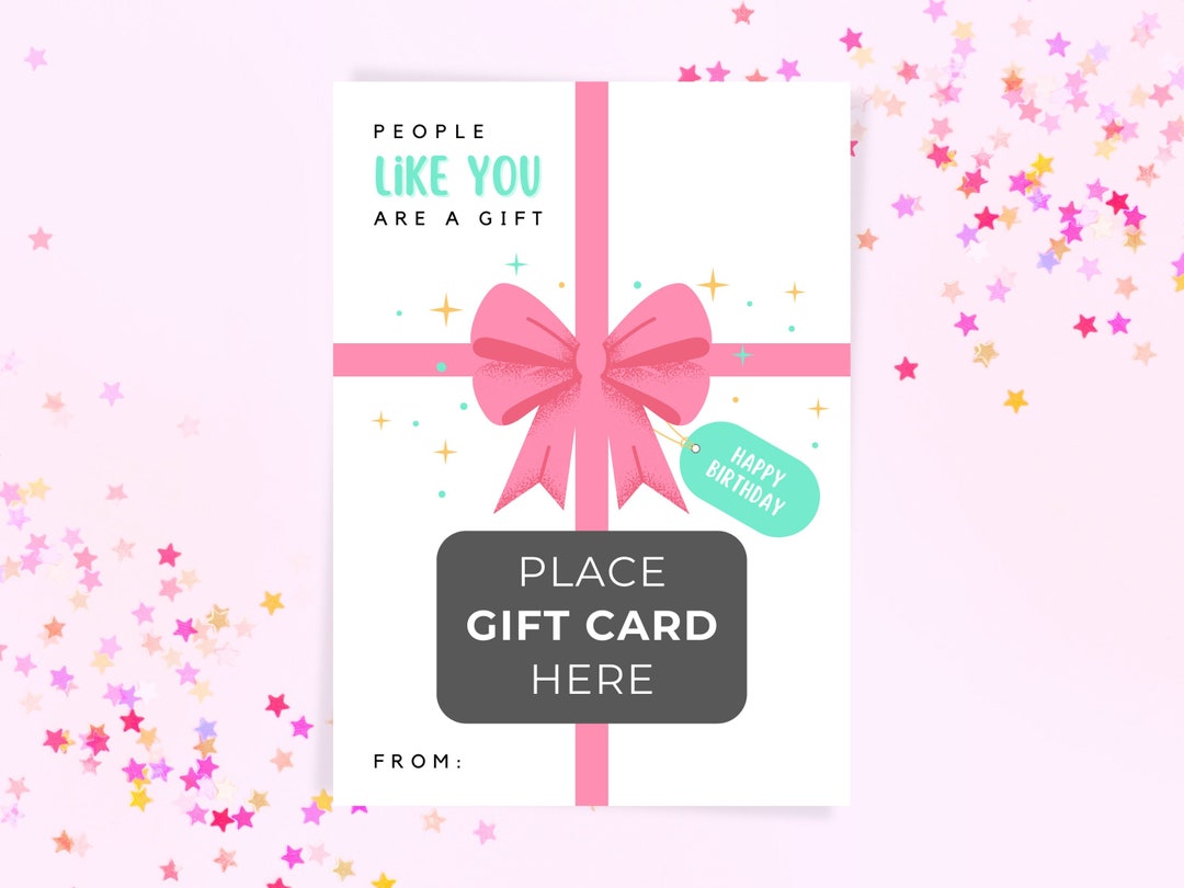 Printable Birthday Gift Card Holder, Happy Birthday Card, People Like ...