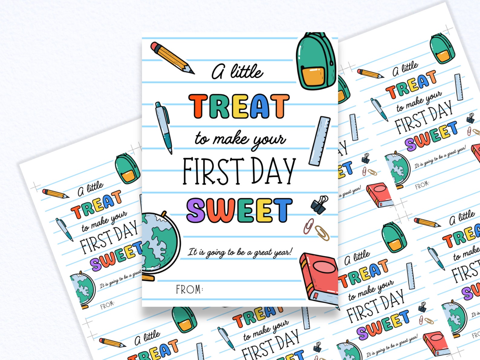 Printable A Little Treat to Make the First Day Sweet Tag, Back to ...