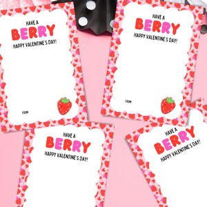 Printable Fruit Snack Valentine Card, Have A BERRY Happy Valentine's ...
