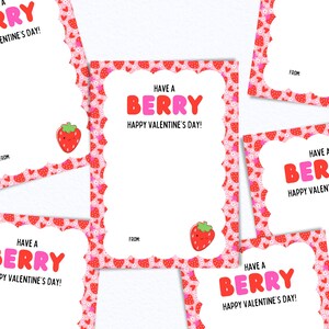 Printable Fruit Snack Valentine Card, Have A BERRY Happy Valentine's ...