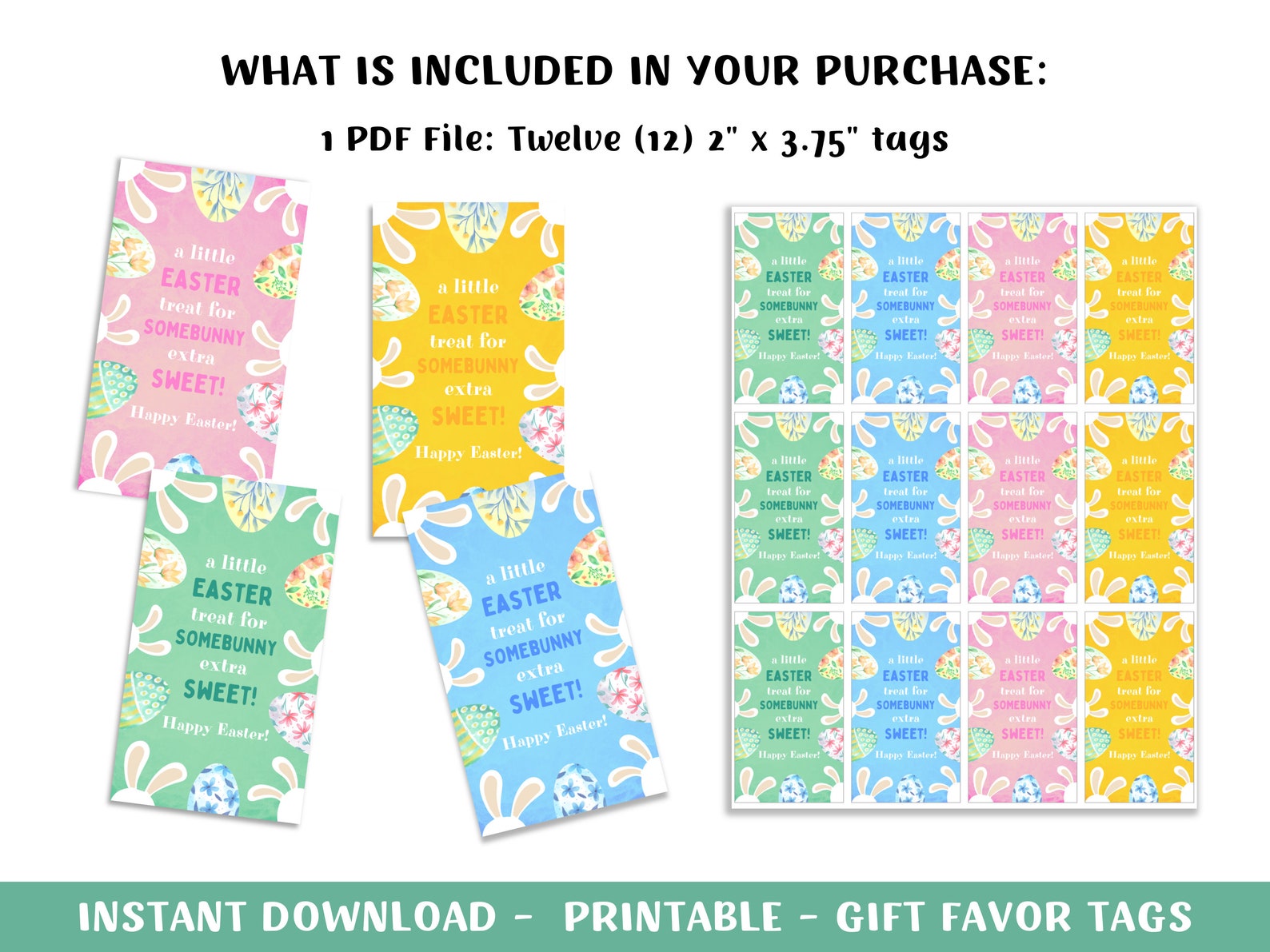 Printable Easter Treat for Somebunny Sweet Gift Tags, Easter Basket Tag ...