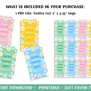 Printable Easter Treat for Somebunny Sweet Gift Tags, Easter Basket Tag ...