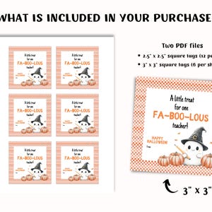 Halloween Faboolous Printable Treat Tag, A Little Treat for One Fa-boo ...