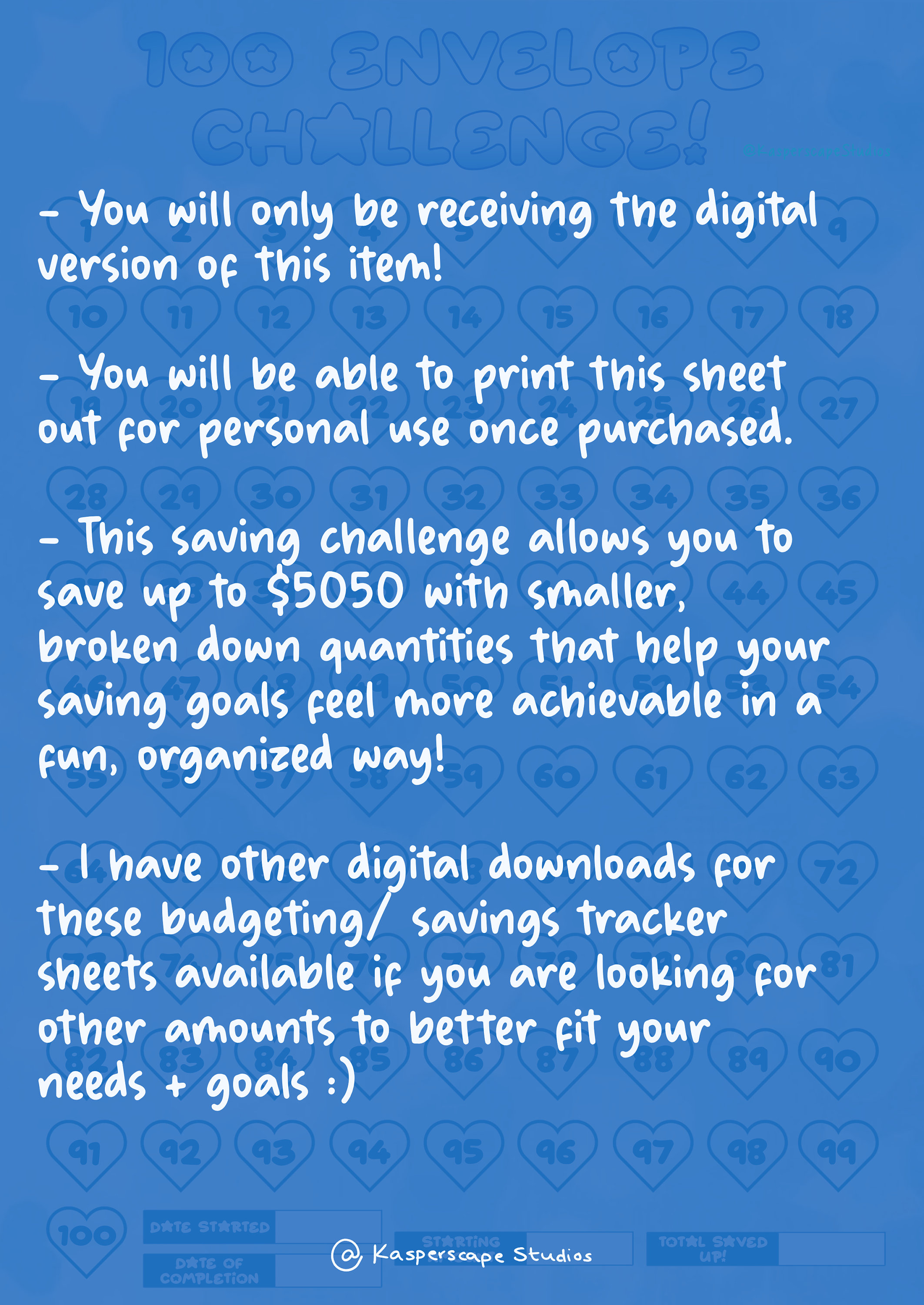 100 Envelope Challenge Tracking Sheets - Etsy