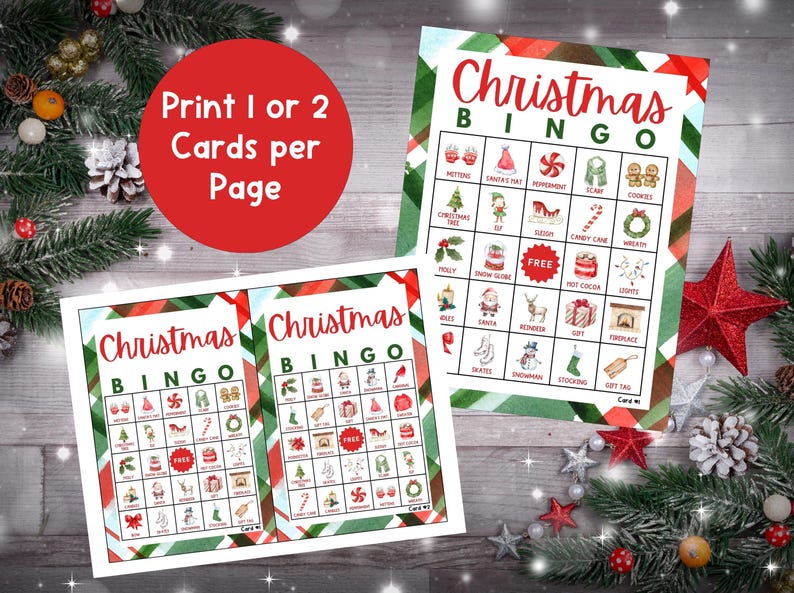 Christmas Bingo, Printable Christmas Bingo, Christmas Bingo Printable ...