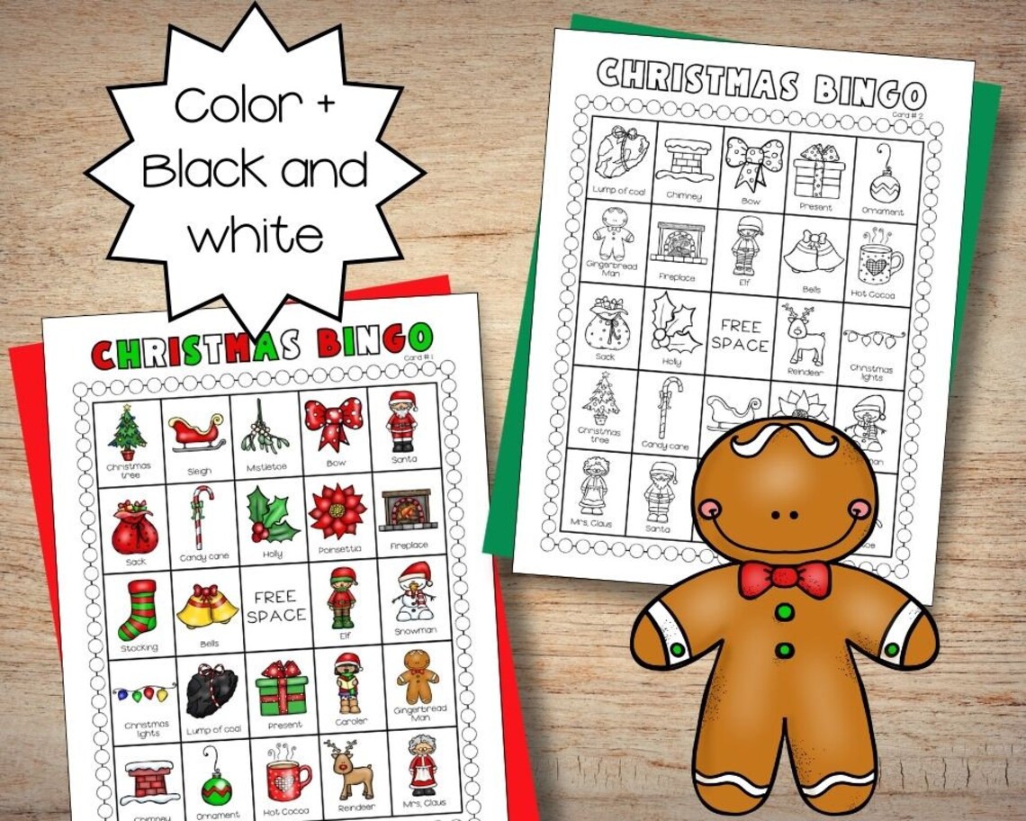 Printable Christmas Bingo, Christmas Bingo for School Classroom Class ...