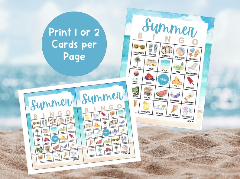 Summer Bingo, Printable Summer Bingo, Summer Bingo Printable for Kids ...