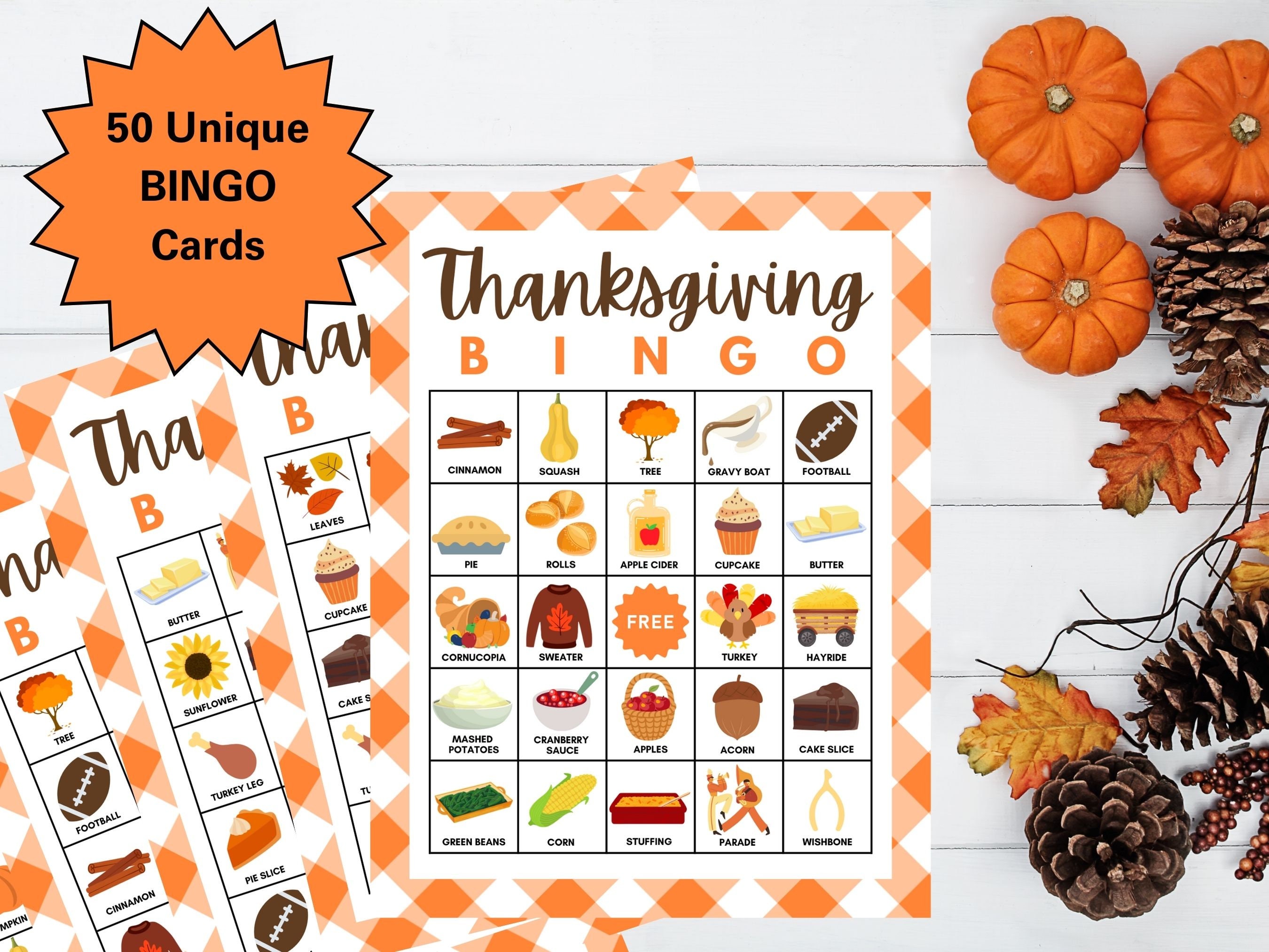 Thanksgiving Bingo, Printable Thanksgiving Bingo Cards, Thanksgiving ...