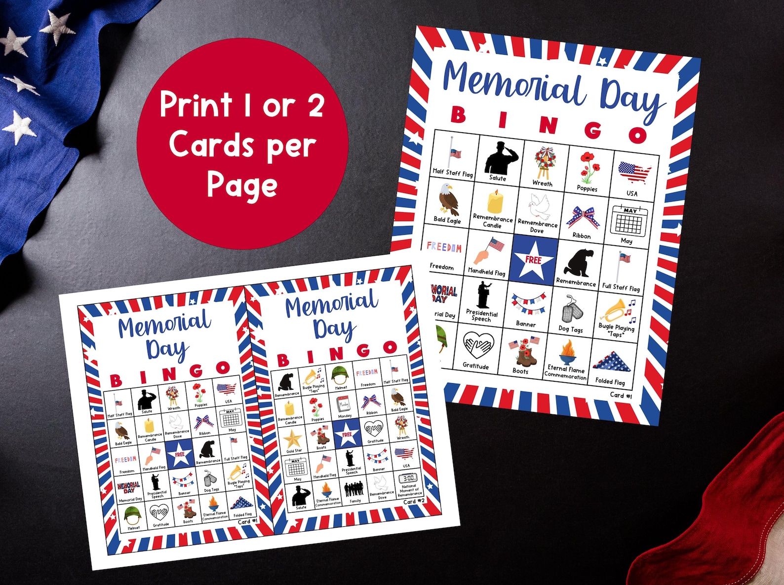 Memorial Day Bingo, Printable Memorial Day Party Game, Memorial Day ...