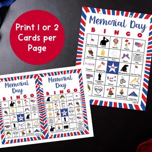 Memorial Day Bingo, Printable Memorial Day Party Game, Memorial Day ...
