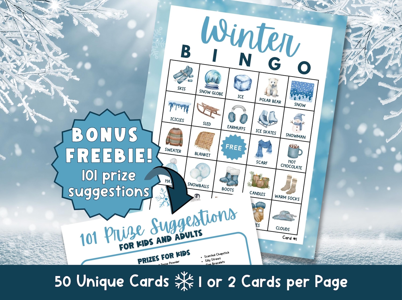 Winter Bingo, Printable Winter Bingo, Winter Bingo Printable for Kids ...