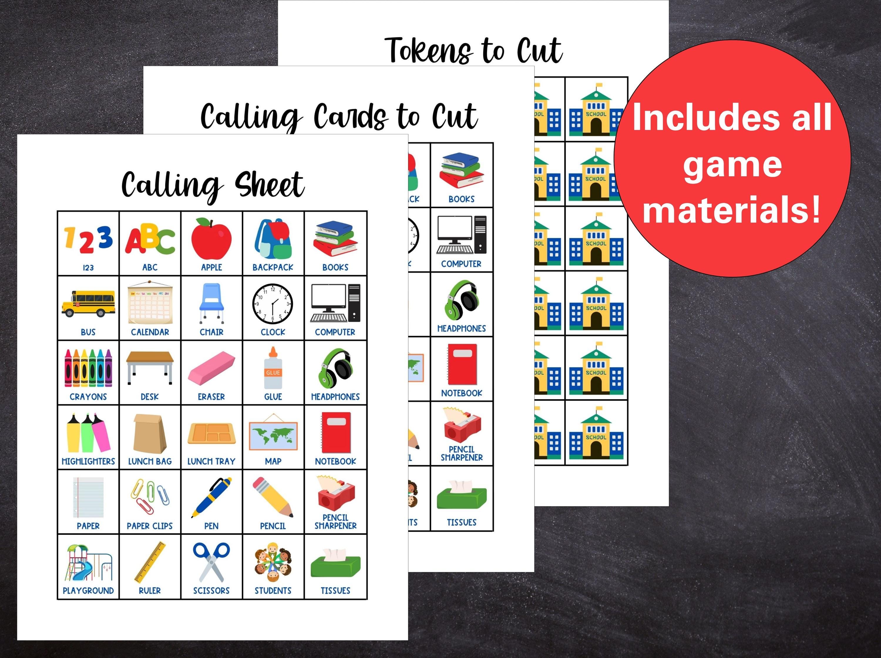 Back to School Bingo Printable, School Themed Bingo Cards PDF, Bingo ...