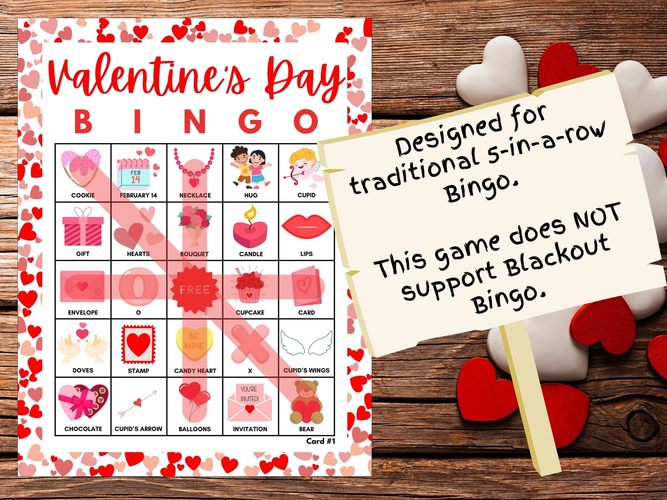 Valentine's Bingo, Valentine Bingo Cards, Valentine's Bingo Printable ...